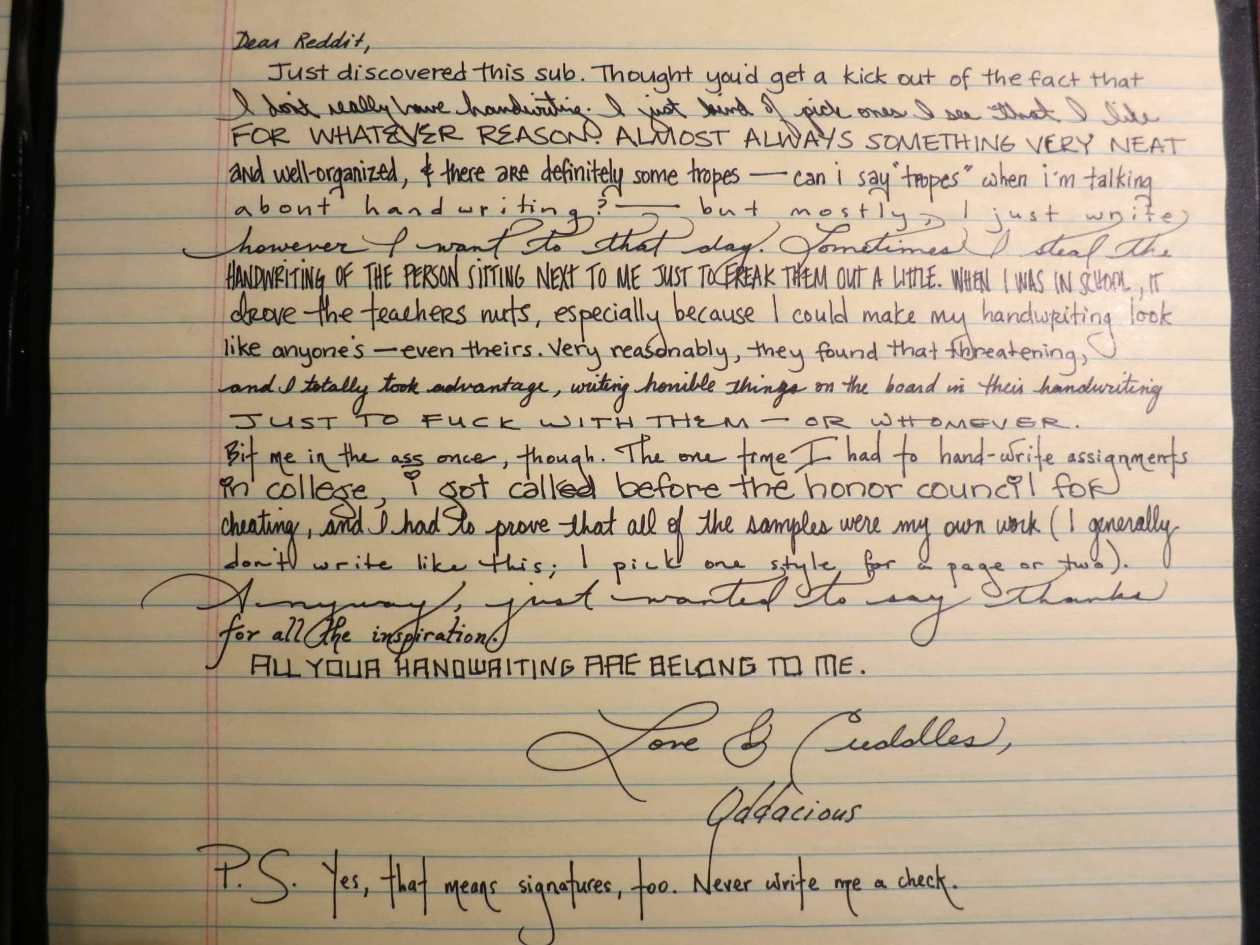Penmanship Porn One Person s Handwriting Stuns The Internet